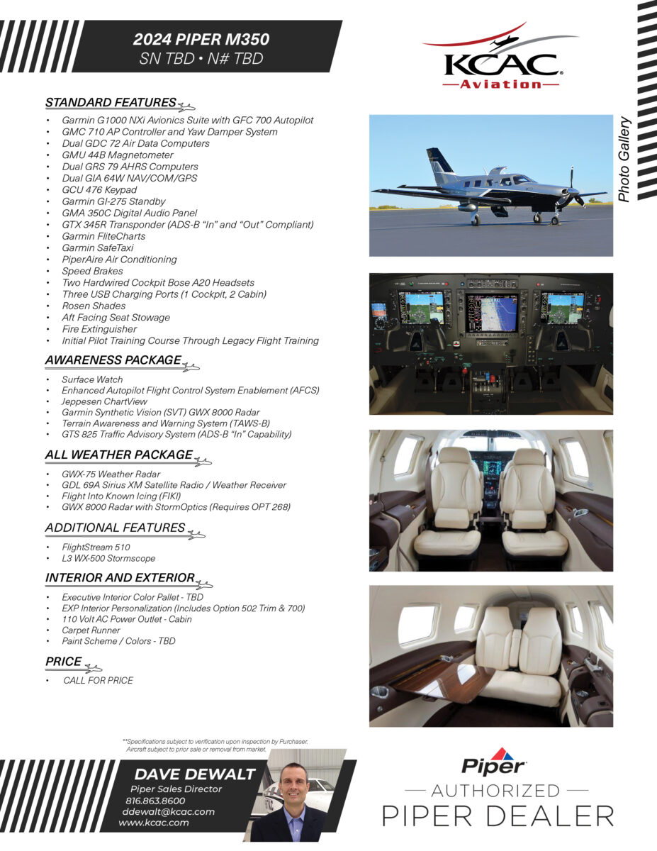 2025 Piper M350 - KCAC Aviation